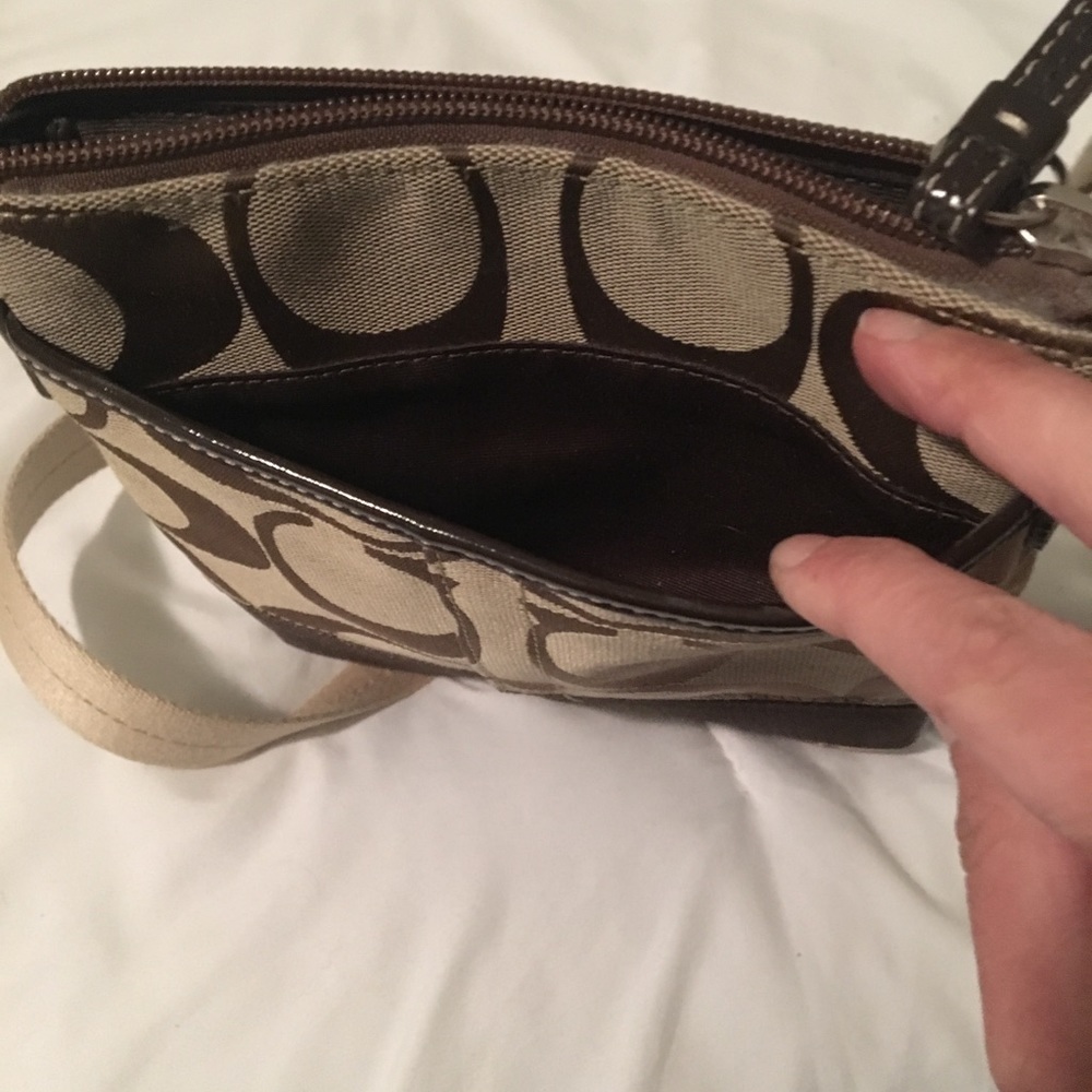 Authentic Coach Signature Striped Crossbody - Gem